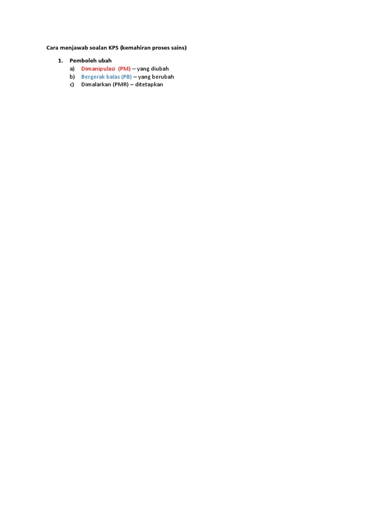 Cara Menjawab Soalan KPS | PDF