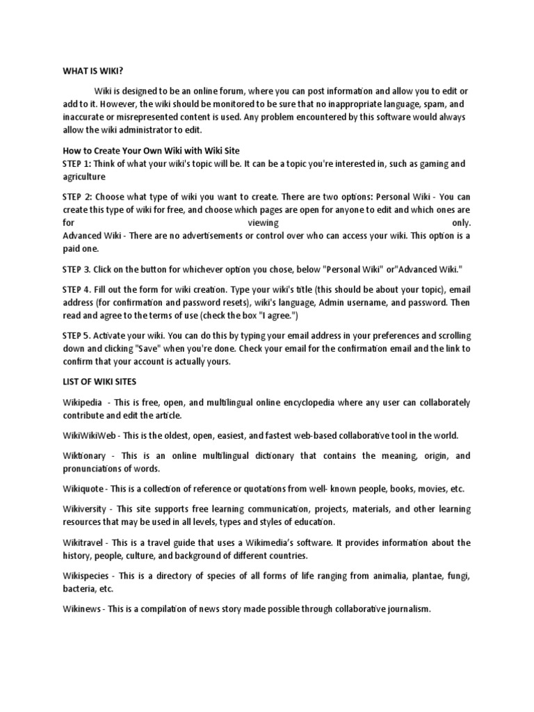 What Is Wiki | PDF | Wiki | Wikipedia