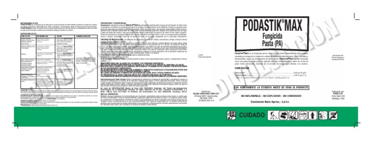 Podastik Max 3 - Etiqueta | PDF | Fungicida | Agua