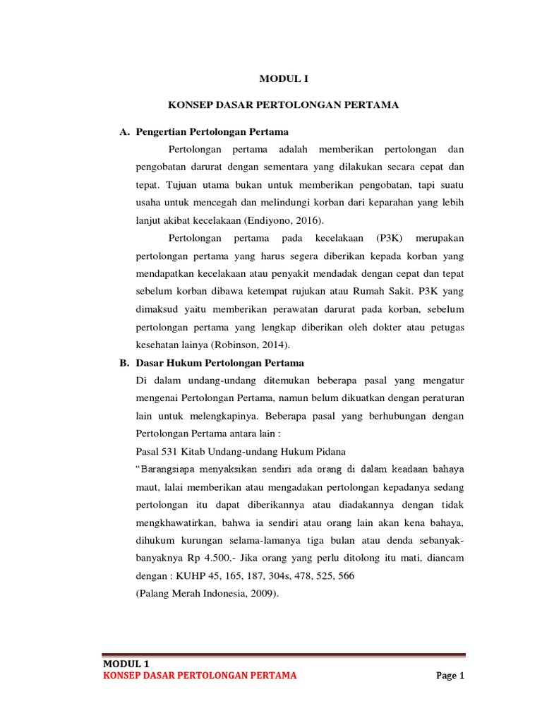 Modul 1 Konsep Dasar Pertolongan Pertama Di Pantai | PDF