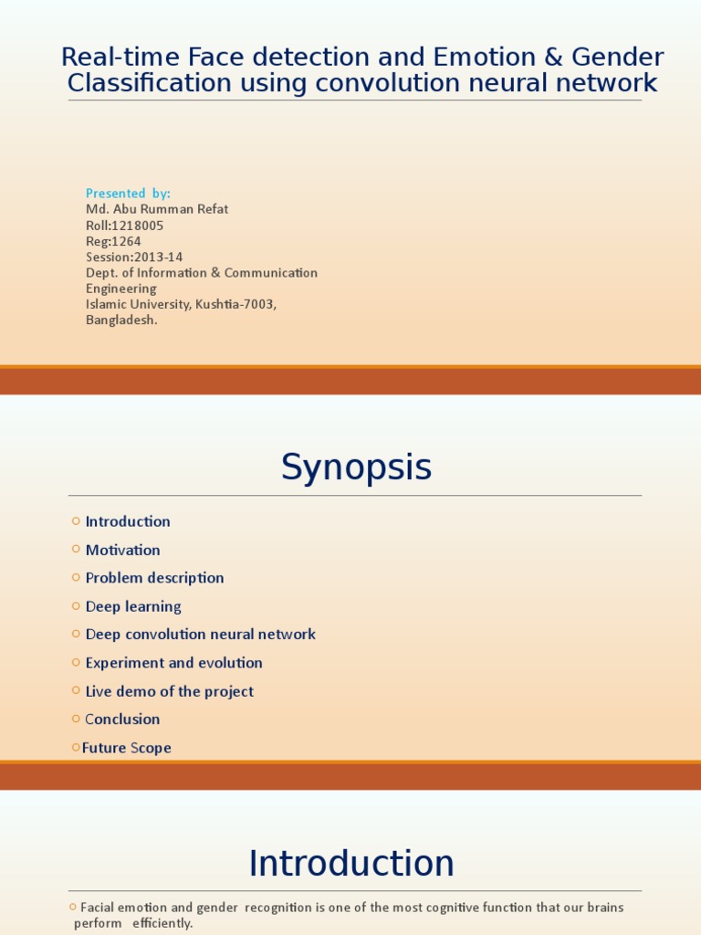 Real-Time Face Detection and Emotion & Gender Classification Using Convolution Neural Network ...