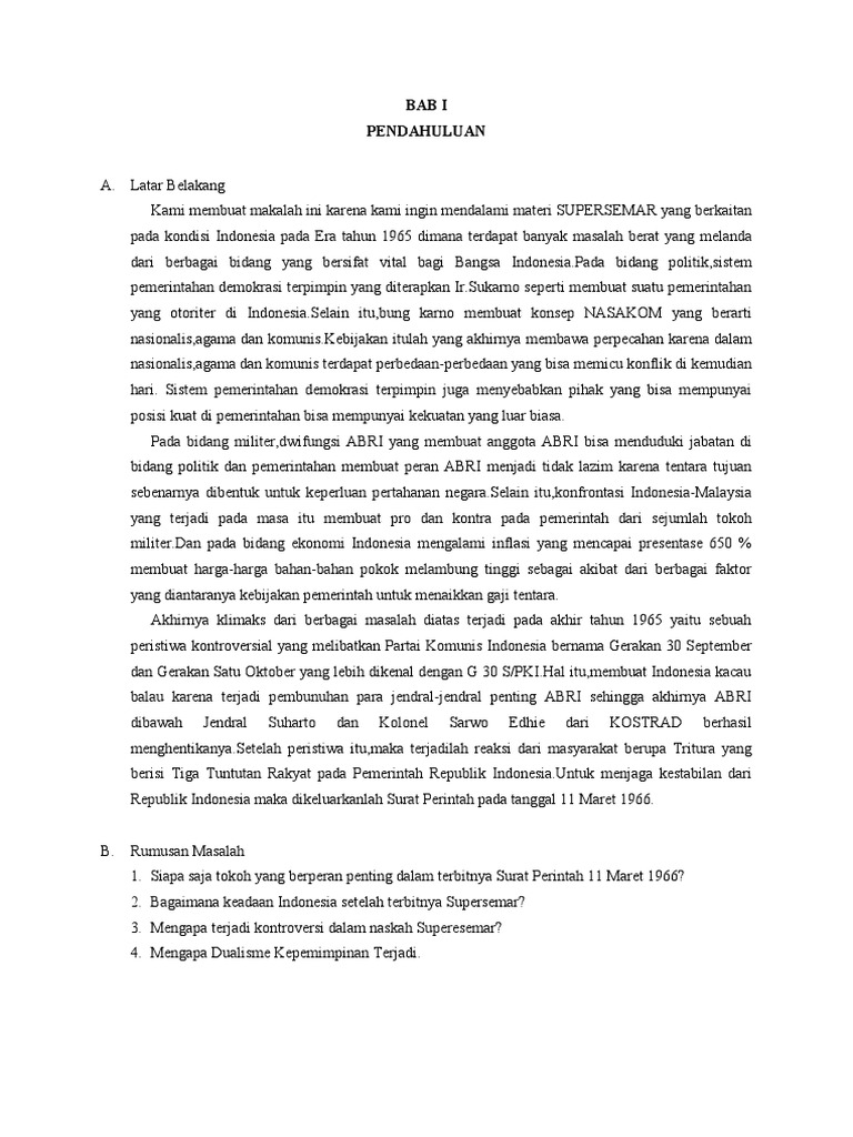 Supersemar: Surat Perintah 11 Maret | PDF | Sejarah