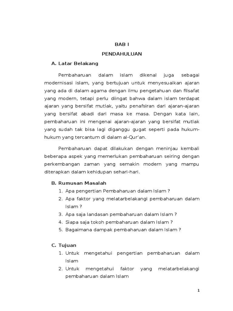 Pembaharuan Dalam Islam | PDF