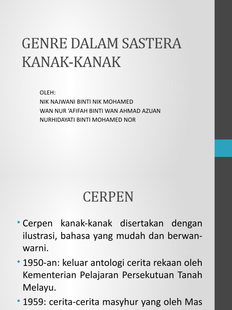 Genre Dalam Sastera Kanak-Kanak | PDF