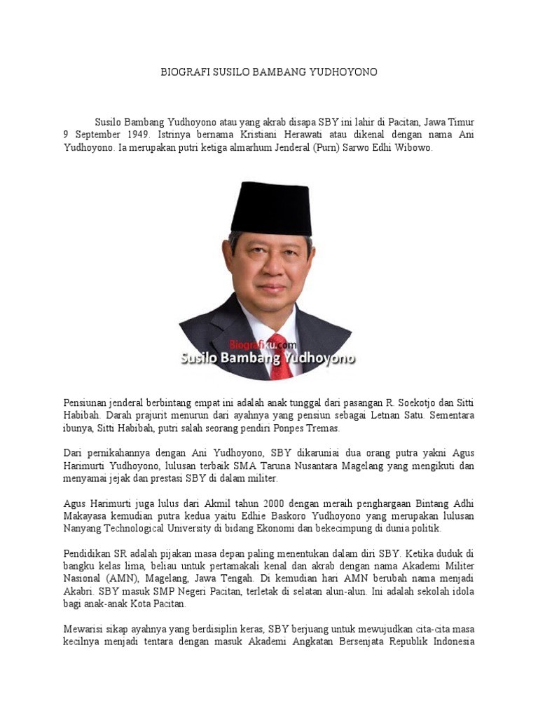 Biografi Susilo Bambang Yudhoyono | PDF