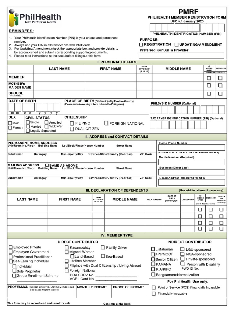 PhilHealth Member Registration Form: A Guide to Enrolling in the ...