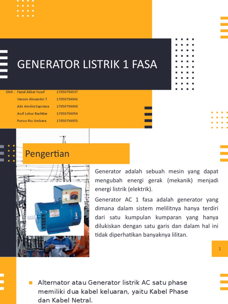 Generator Ac 1 Fasa | PDF