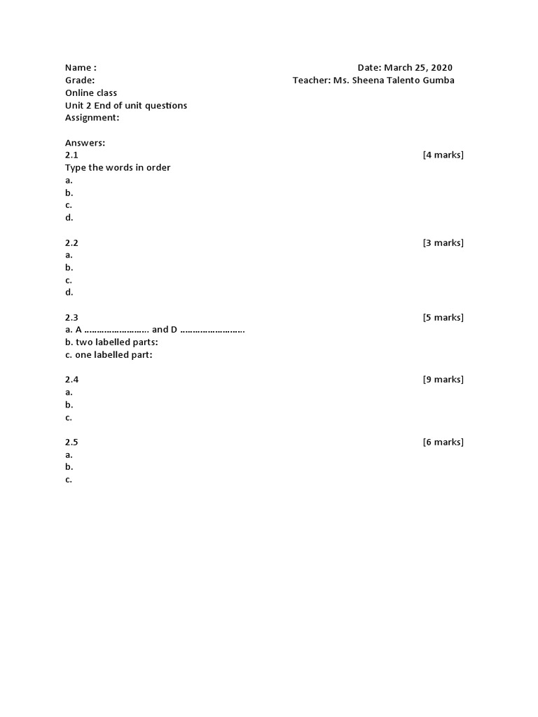 Assignment Template | PDF