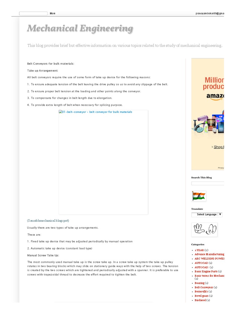Conveyor Belt Take-Up Methods Explained | PDF | Belt (Mechanical ...