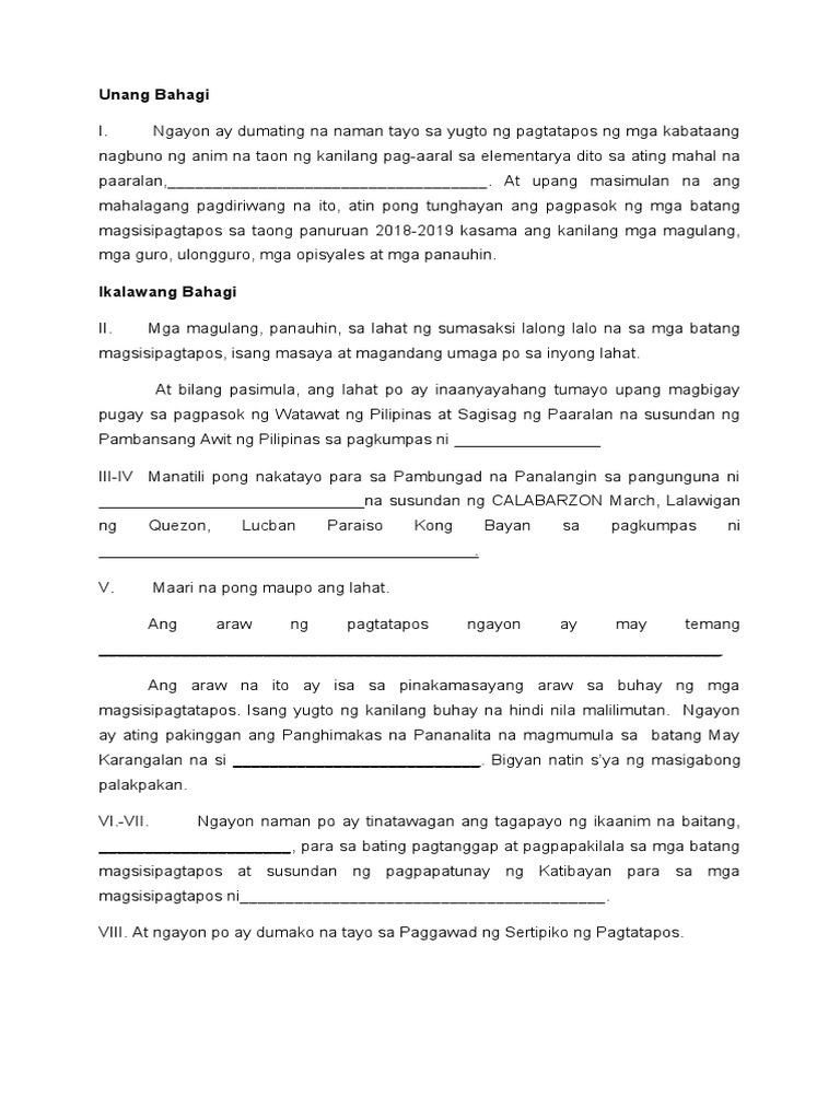 Iskrip para Sa Araw NG Pagtatapos | PDF