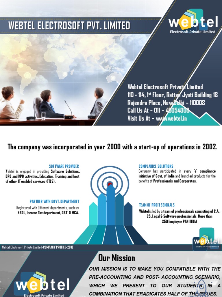 Webtel Electrosoft Pvt. Limited Company Profile | PDF | Payroll | Human ...