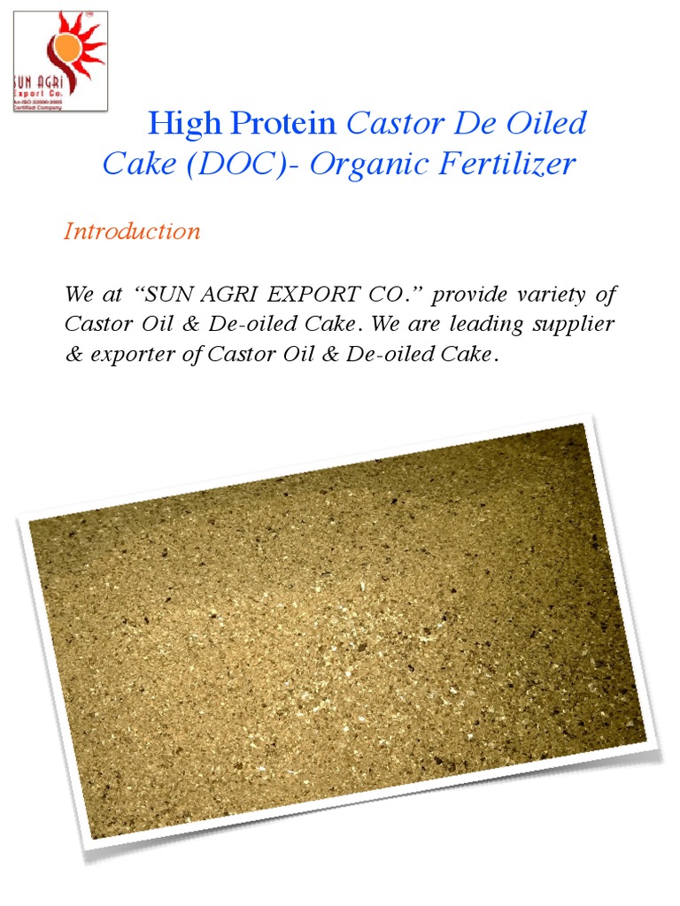 High Protein Castor Deoiled Cake & Organic Fertilizer Exporters in ...