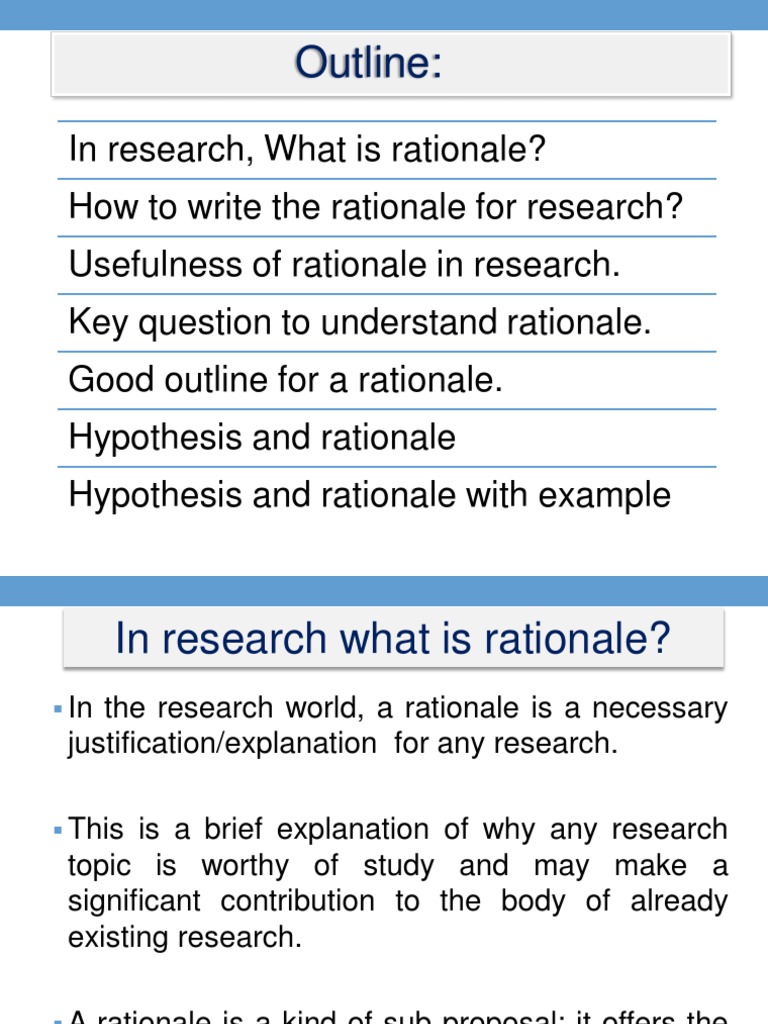Rationale of Research | PDF | Hypothesis | Epistemology