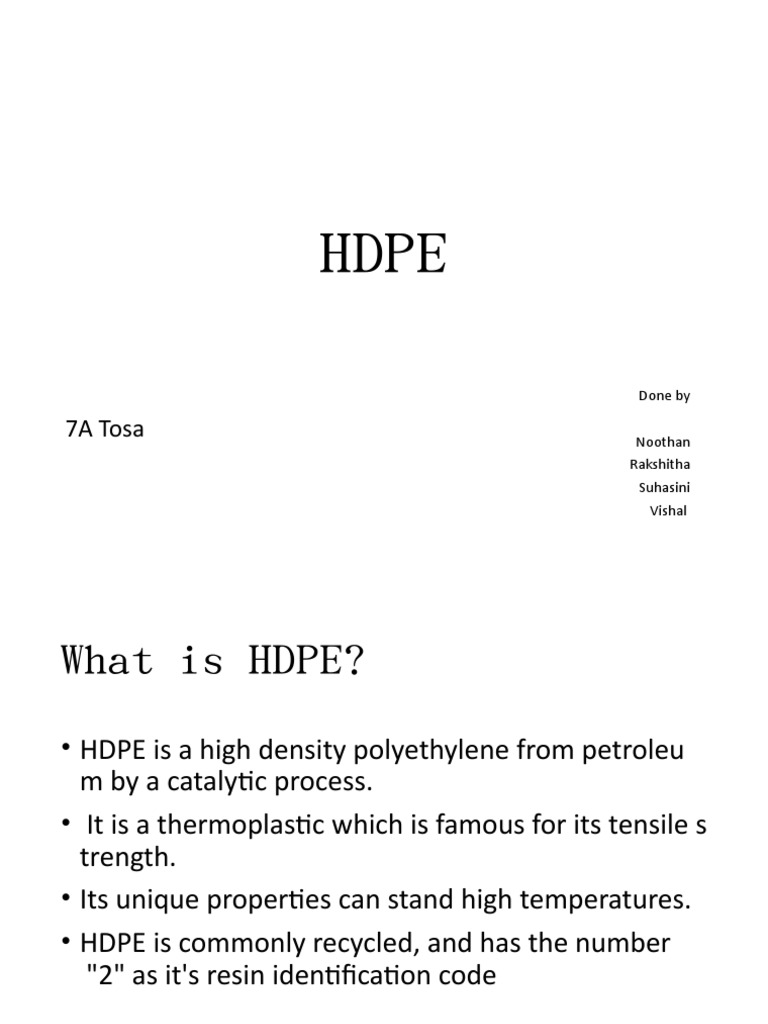 HDPE | PDF | Polyethylene | Materials