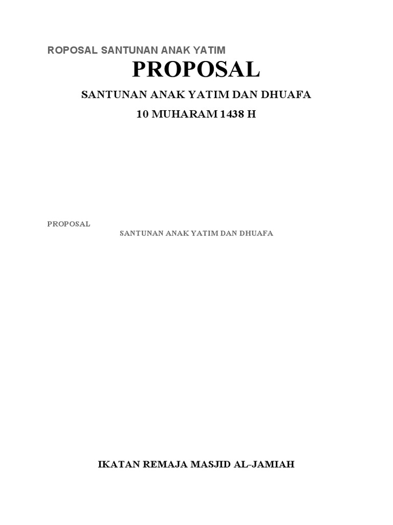 Proposal Santunan Anak Yatim | PDF