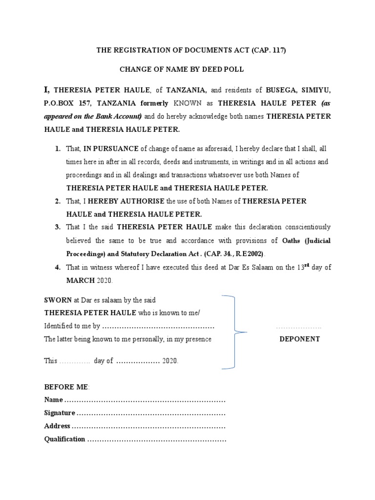 Jerrys DEED POLL | PDF