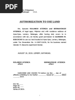 Land Use Authorization Letter | PDF