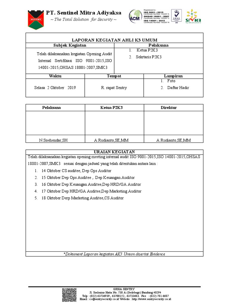 Closing Audit Audit TGL 1-10-2019 | PDF