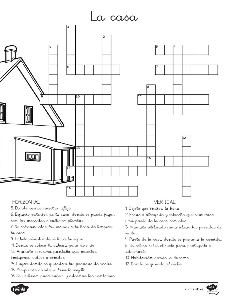 Crucigrama de Partes de la Casa | PDF