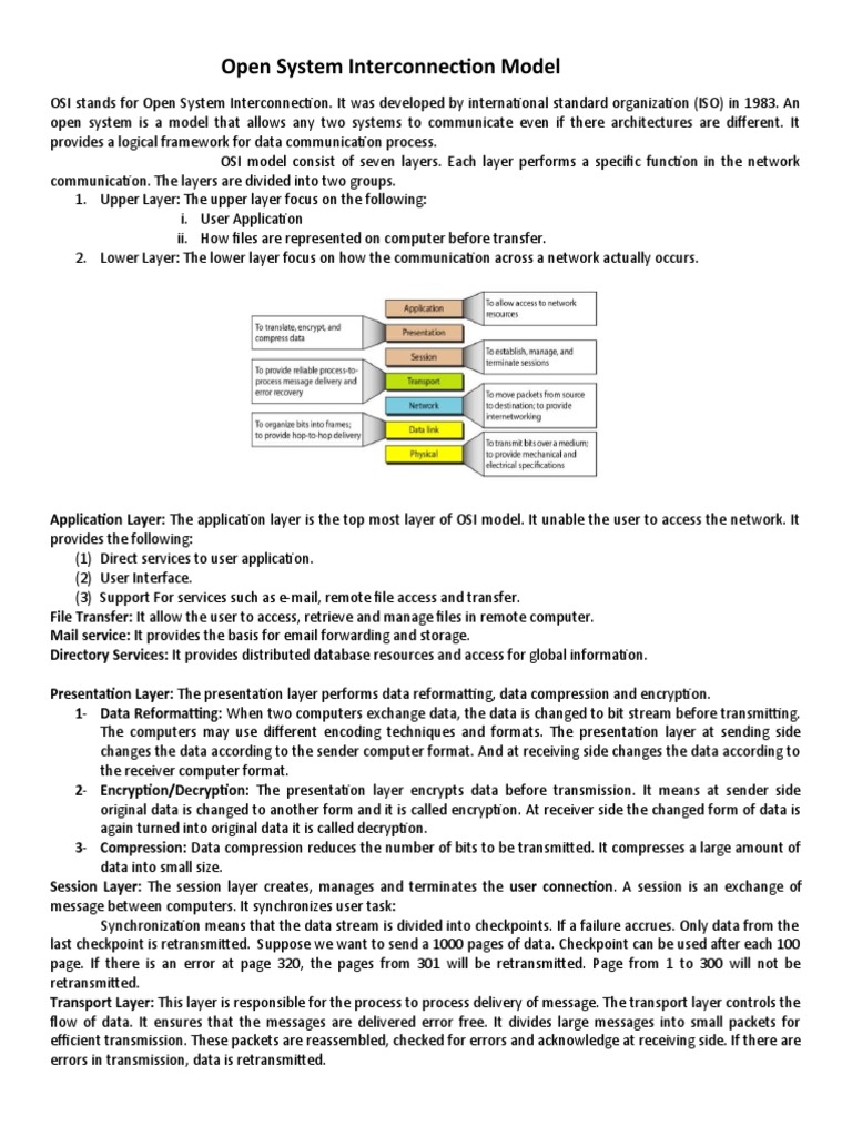 Open System Interconnection Model | PDF | Osi Model | Computer Network