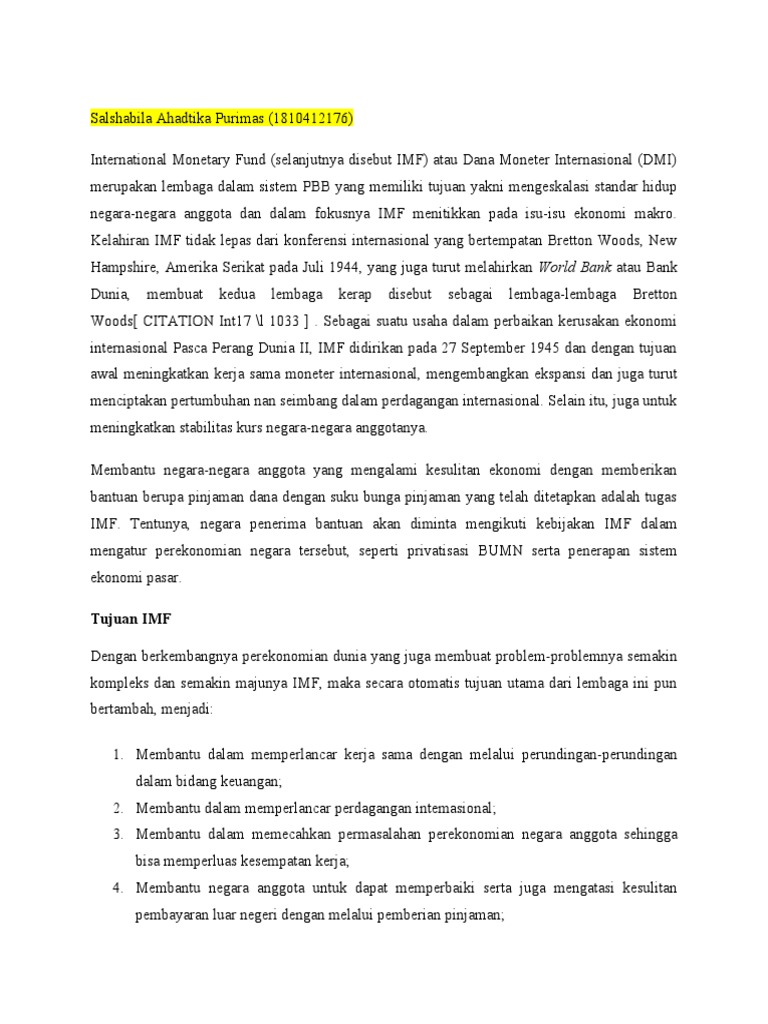 IMF-Fungsi | PDF