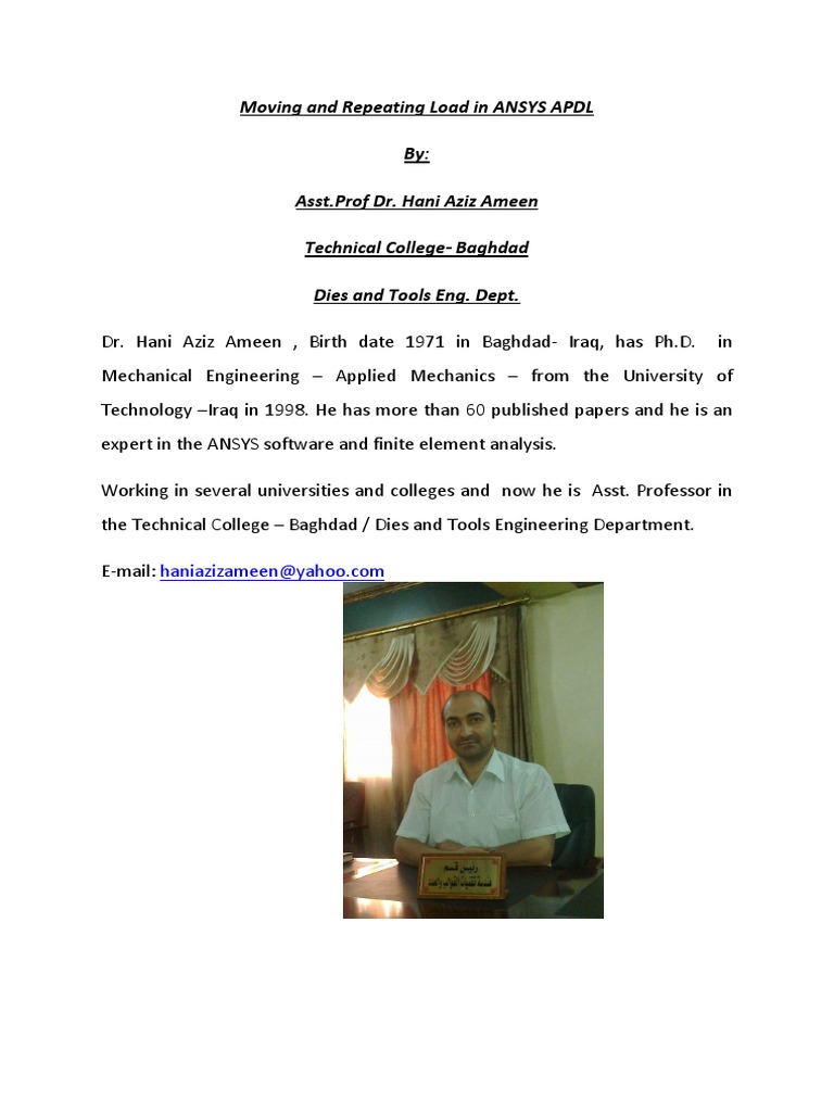 ANSYS APDL Moving Load Guide | PDF