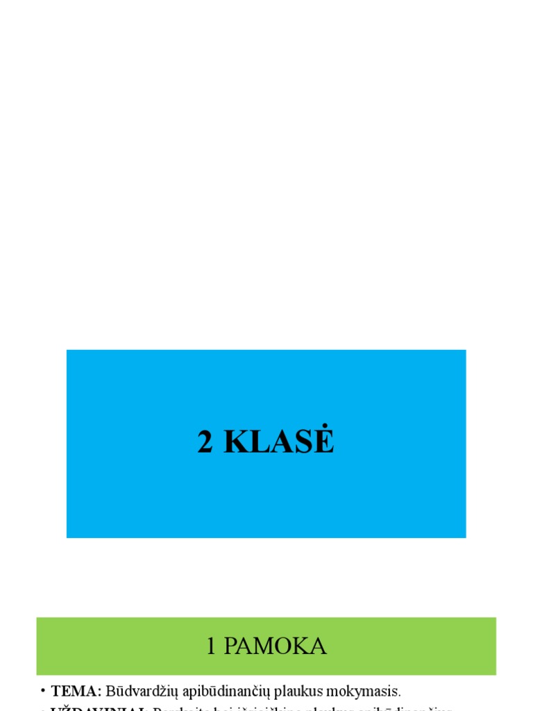 2klasė 1 Pamoka | PDF