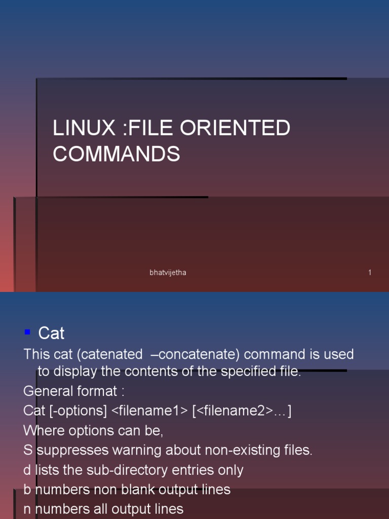 File Oriented Commands in Linux | PDF | Computer File | File Format