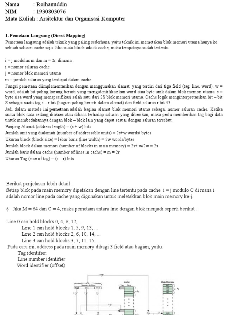 Tugas 4 Roihanuddin (Direct Mapping) | PDF