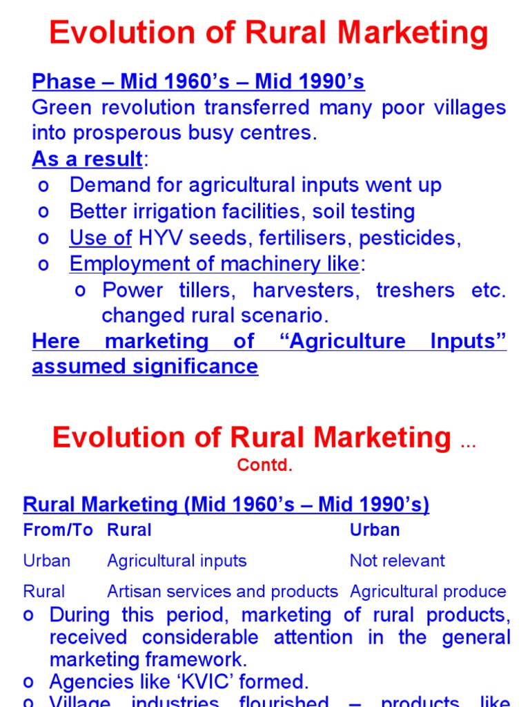 Evolution of Rural Marketing | PDF | Agriculture | Marketing