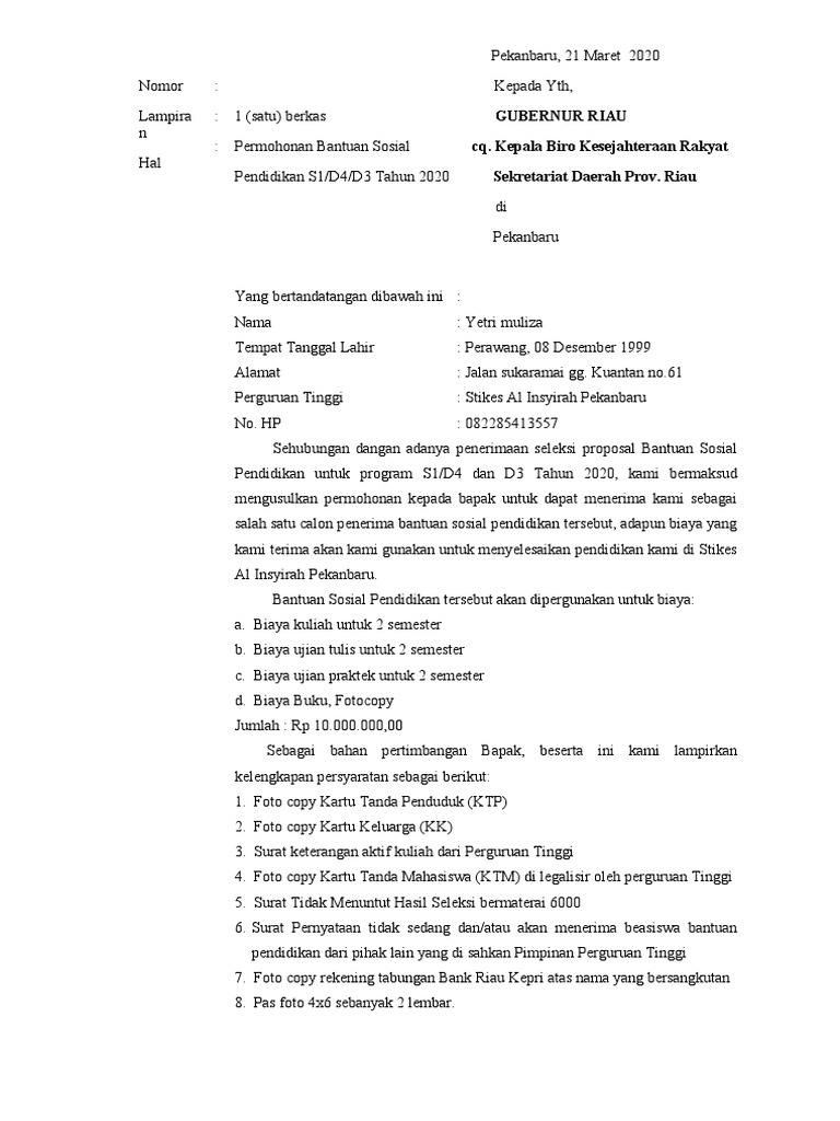 Proposal Beasiswa | PDF