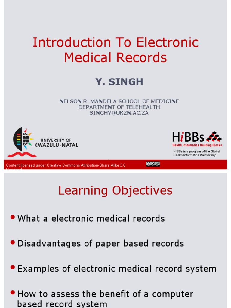 Introduction To Electronic Medical Records | PDF | Electronic Health ...