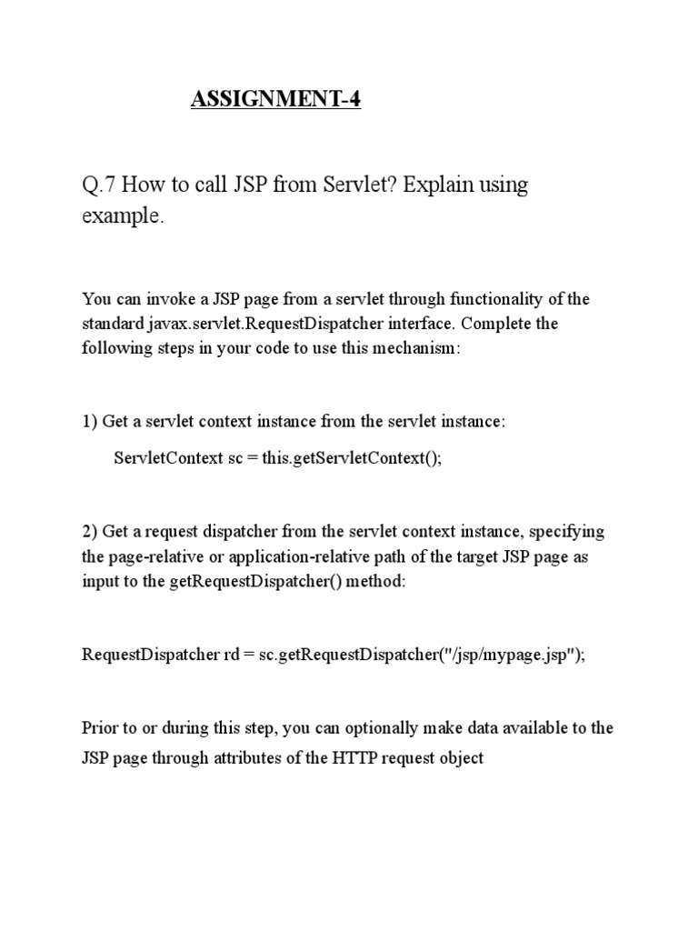 Assignment 4 | PDF | Java Servlet | Java Platform Assignment 4 | PDF | Java Servlet | Java Platform