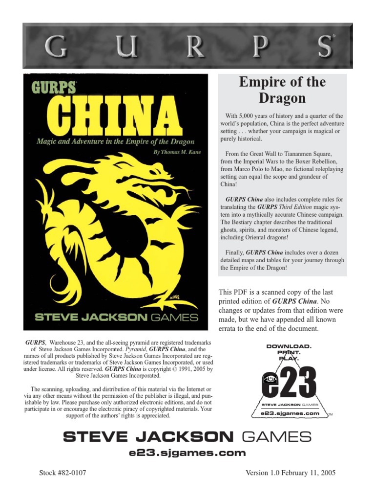 GURPS - China PDF | PDF | Chinese Characters | Literacy