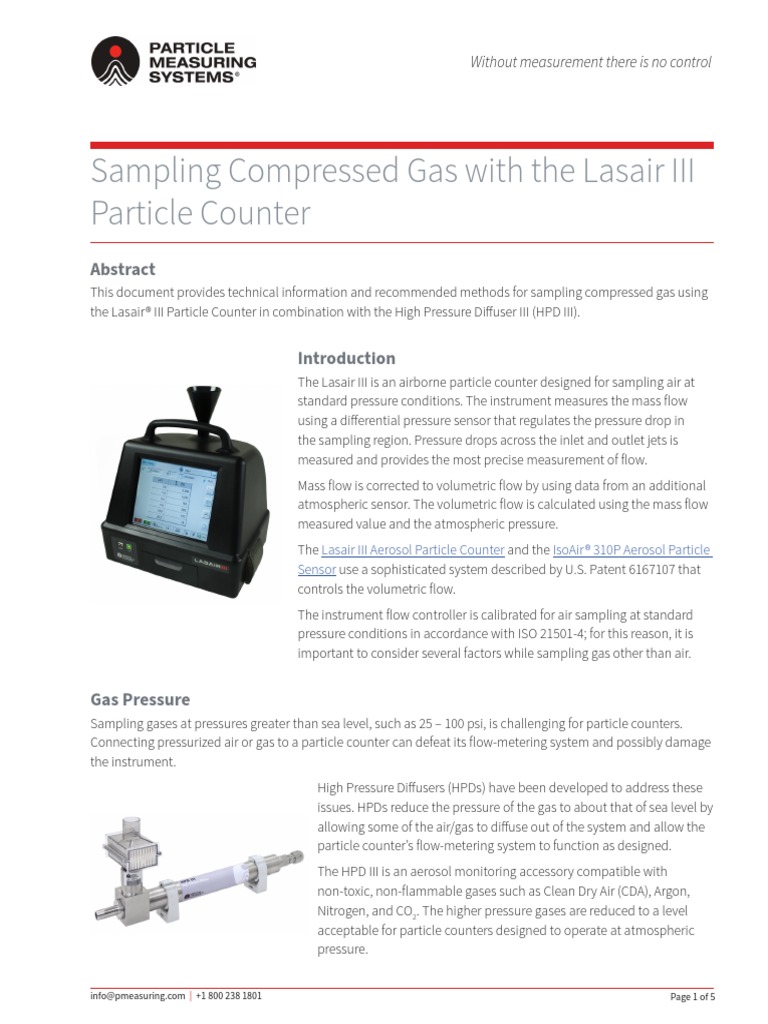 8 - Sampling Compressed Gas With The Lasair III | PDF | Gases | Density