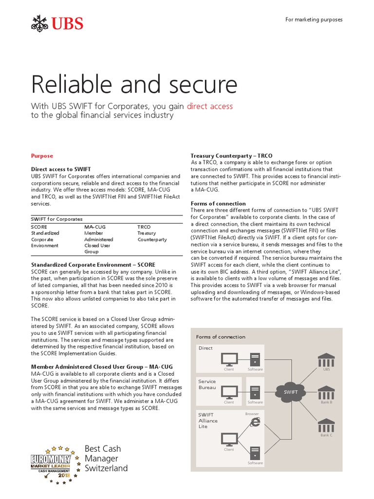 Fs Swift For Corporates en | PDF | Ubs | Payments