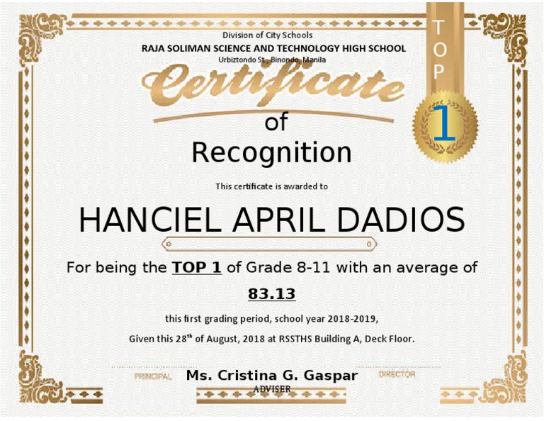 Cert TOP 1 | PDF