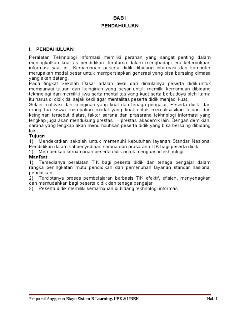 Proposal Pengajuan Anggaran Komputer | PDF