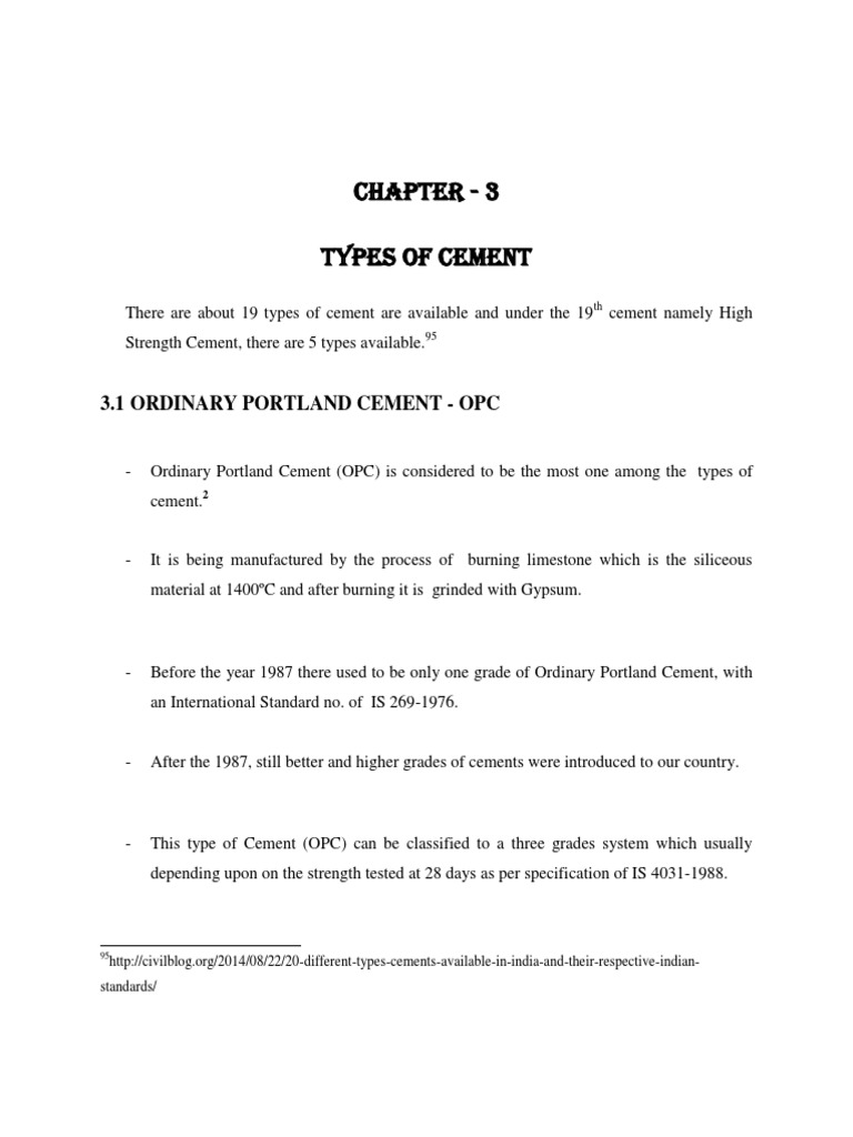 Types of Cement PDF | PDF | Cement | Fly Ash