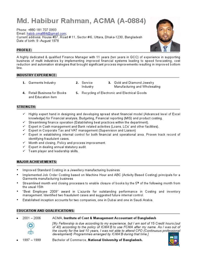 Habib Resume PDF | PDF | Scrap | Inventory