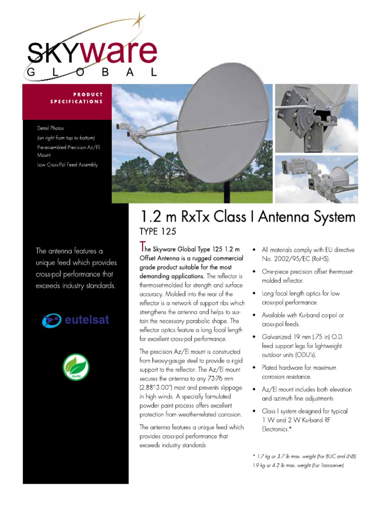 Skyware Type125 Datasheet | PDF | Telecommunications Engineering ...