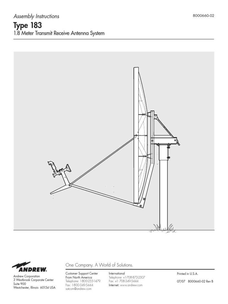 Skyware 8000660-02 Rev B Type 183 | PDF | Screw | Nut (Hardware)