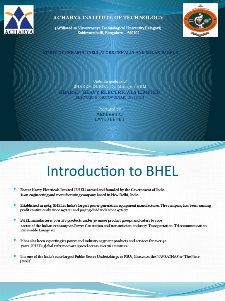 BHEL Internship | PDF | Insulator (Electricity) | Materials