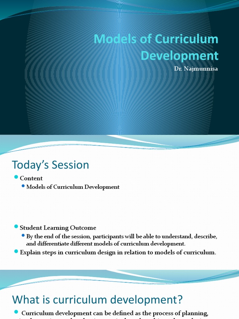 Models of Curriculum Development | PDF | Curriculum | Teachers