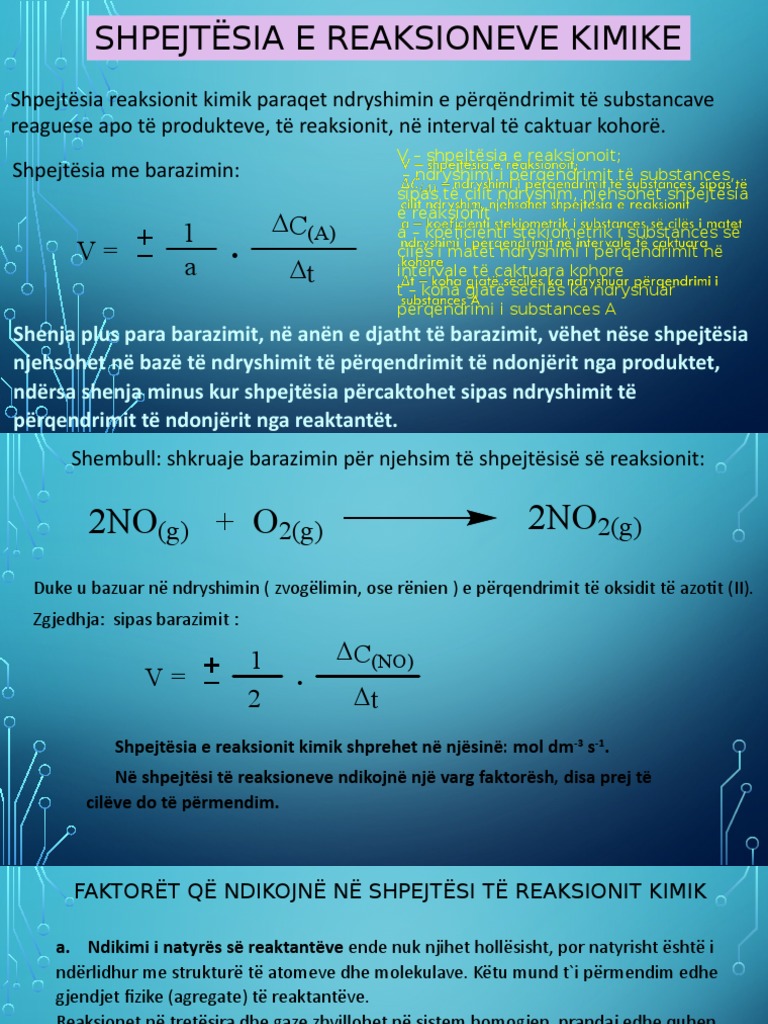 Shpejtësia e Reaksioneve Kimike | PDF