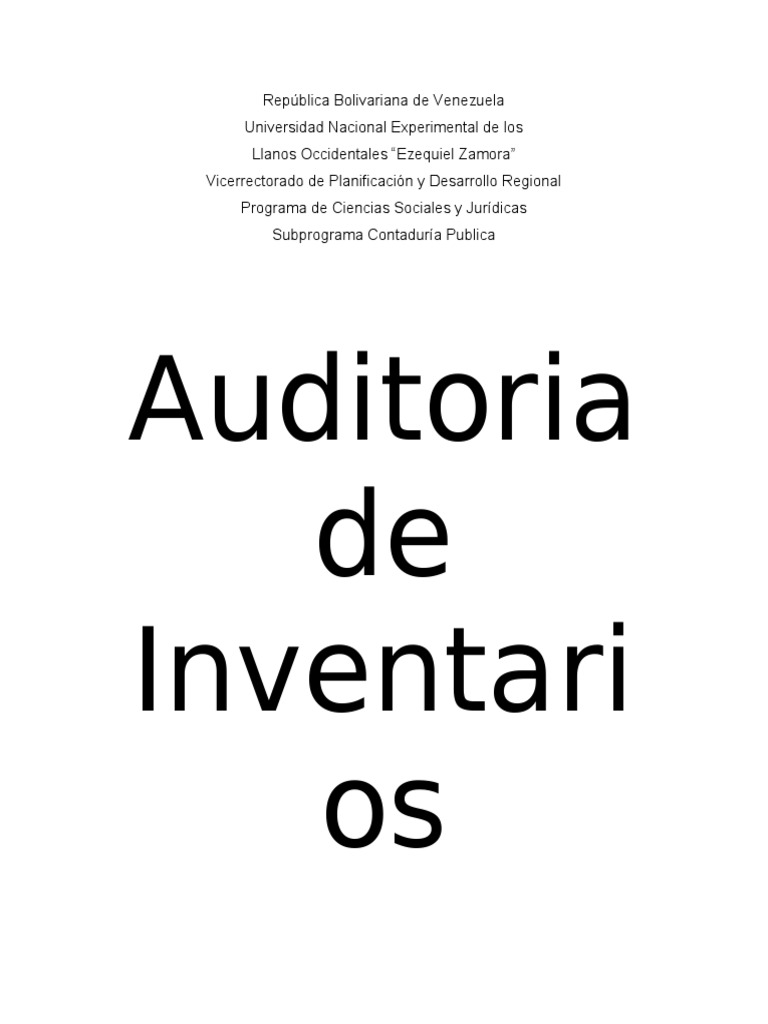 Auditoría y Control de Inventarios | PDF | Valoración empresarial ...