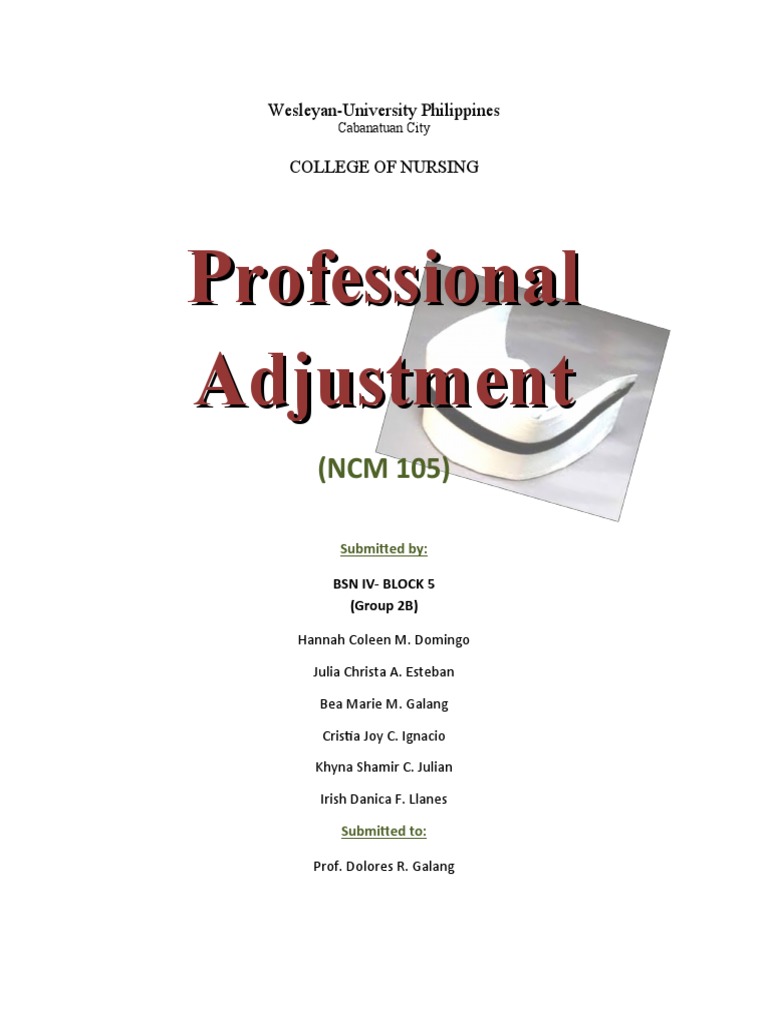Professional Adjustment: An Analysis of Nursing as a Profession Based ...