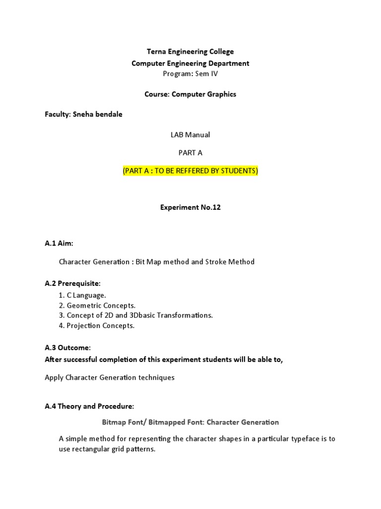 Computer Graphics Experiment 12 | PDF | Graphic Design | Computer Graphics