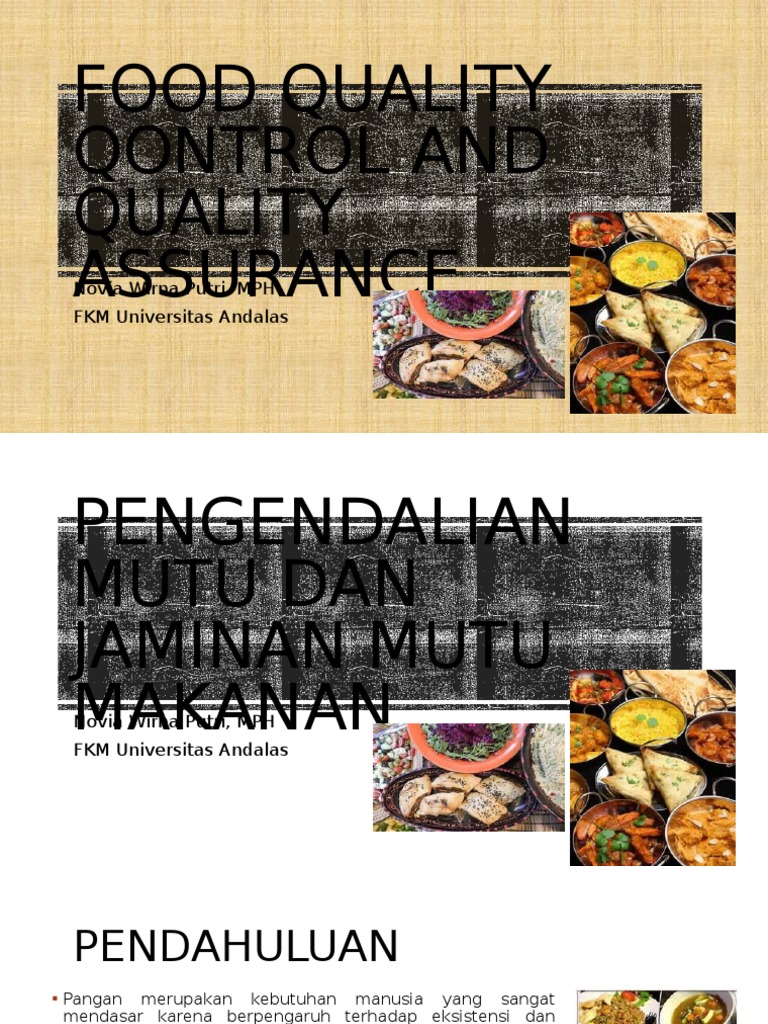 Food Quality Qontrol and Quality Assurance | PDF