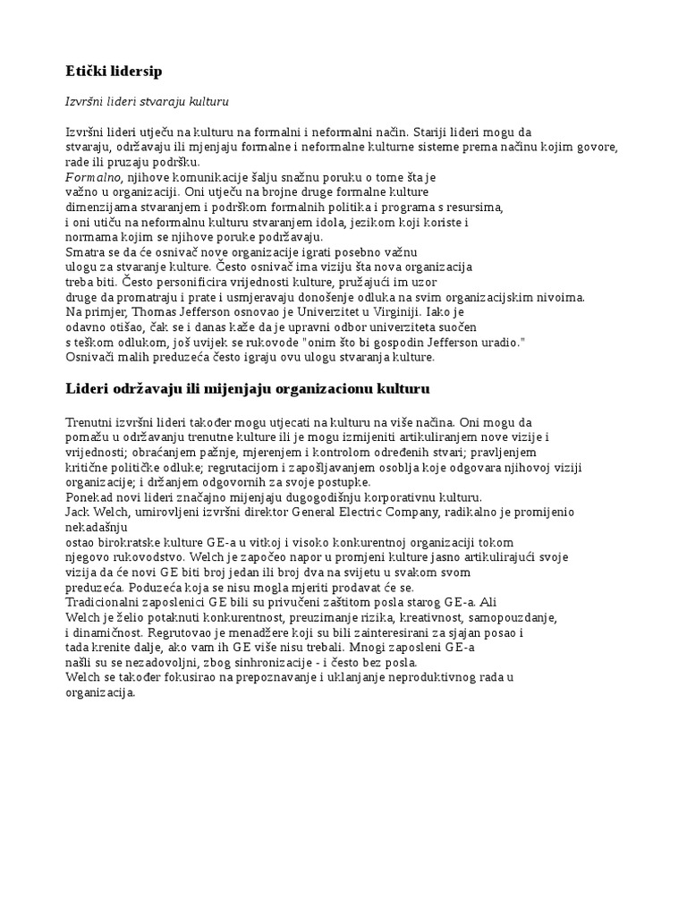 Eticki Lidership | PDF